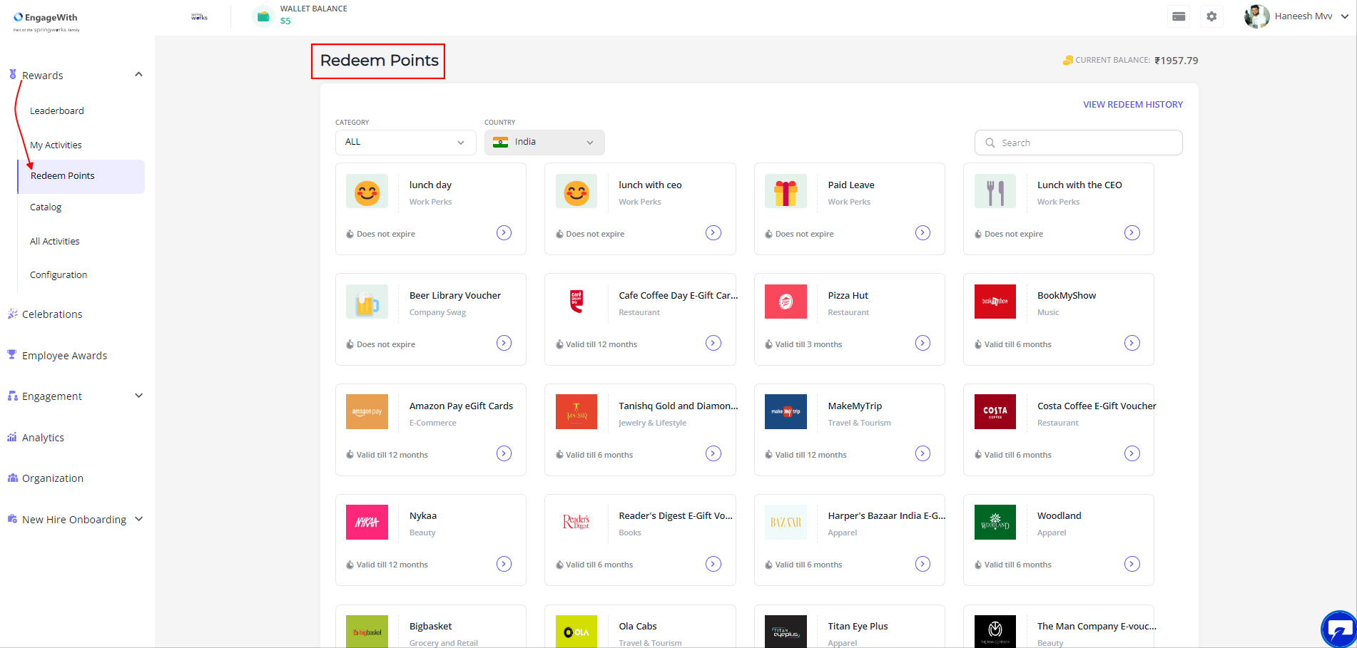 How to Redeem EngageWith Points on Slack?